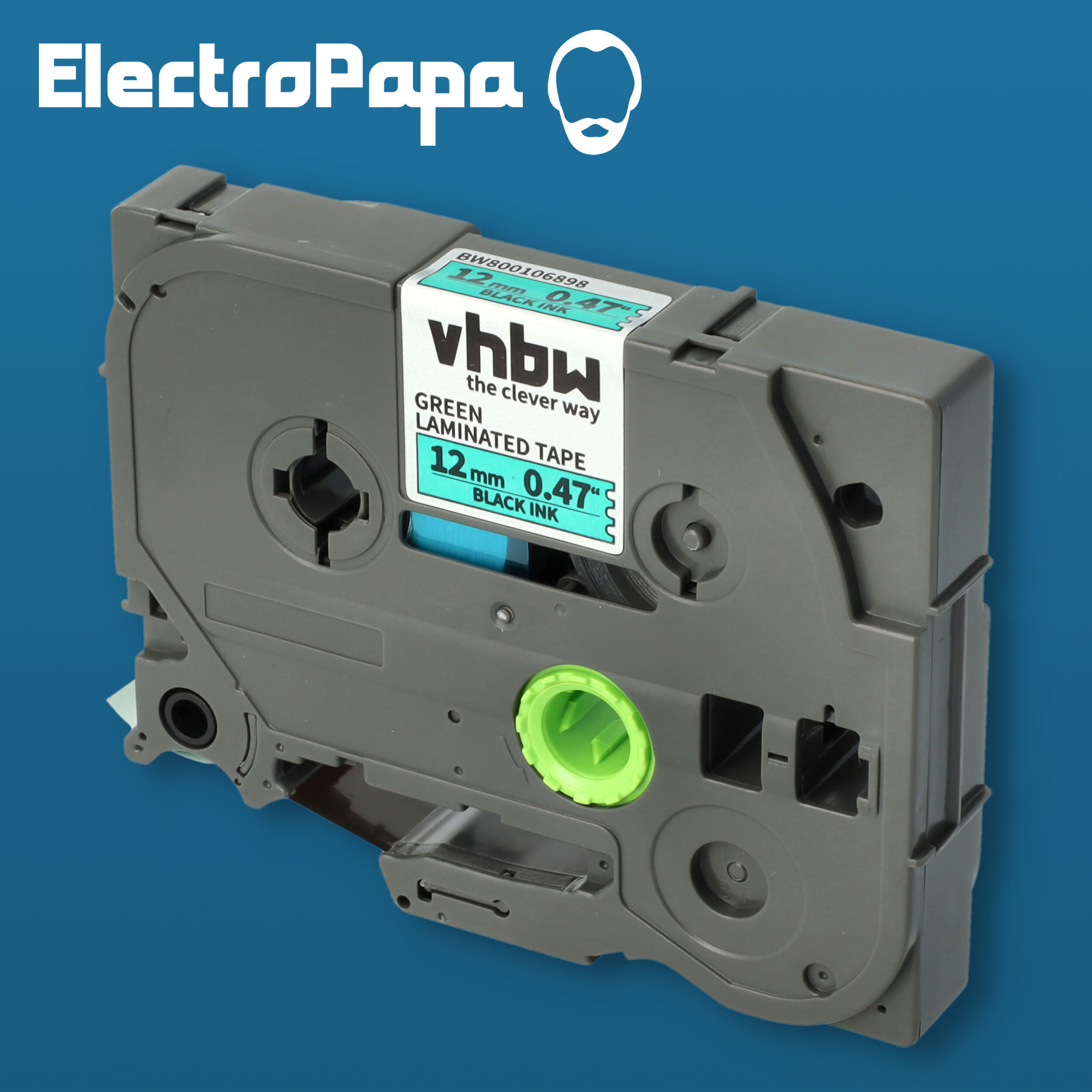 Schriftband 12mm S-GR für Brother P-Touch 2500 2500C 4251004642659 ...